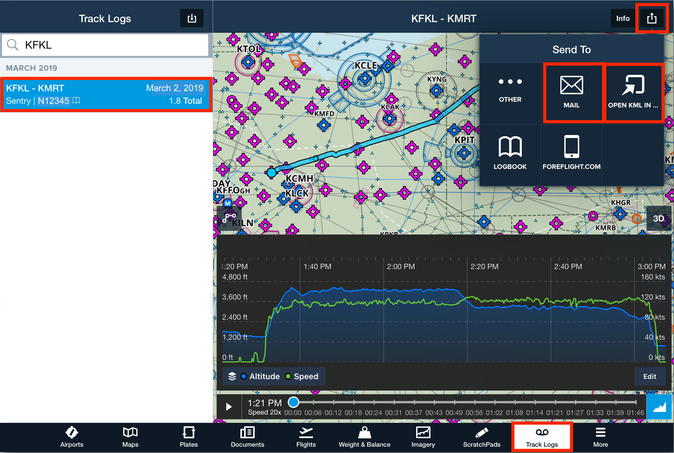 How can a track log be viewed in Google Earth on a computer ...