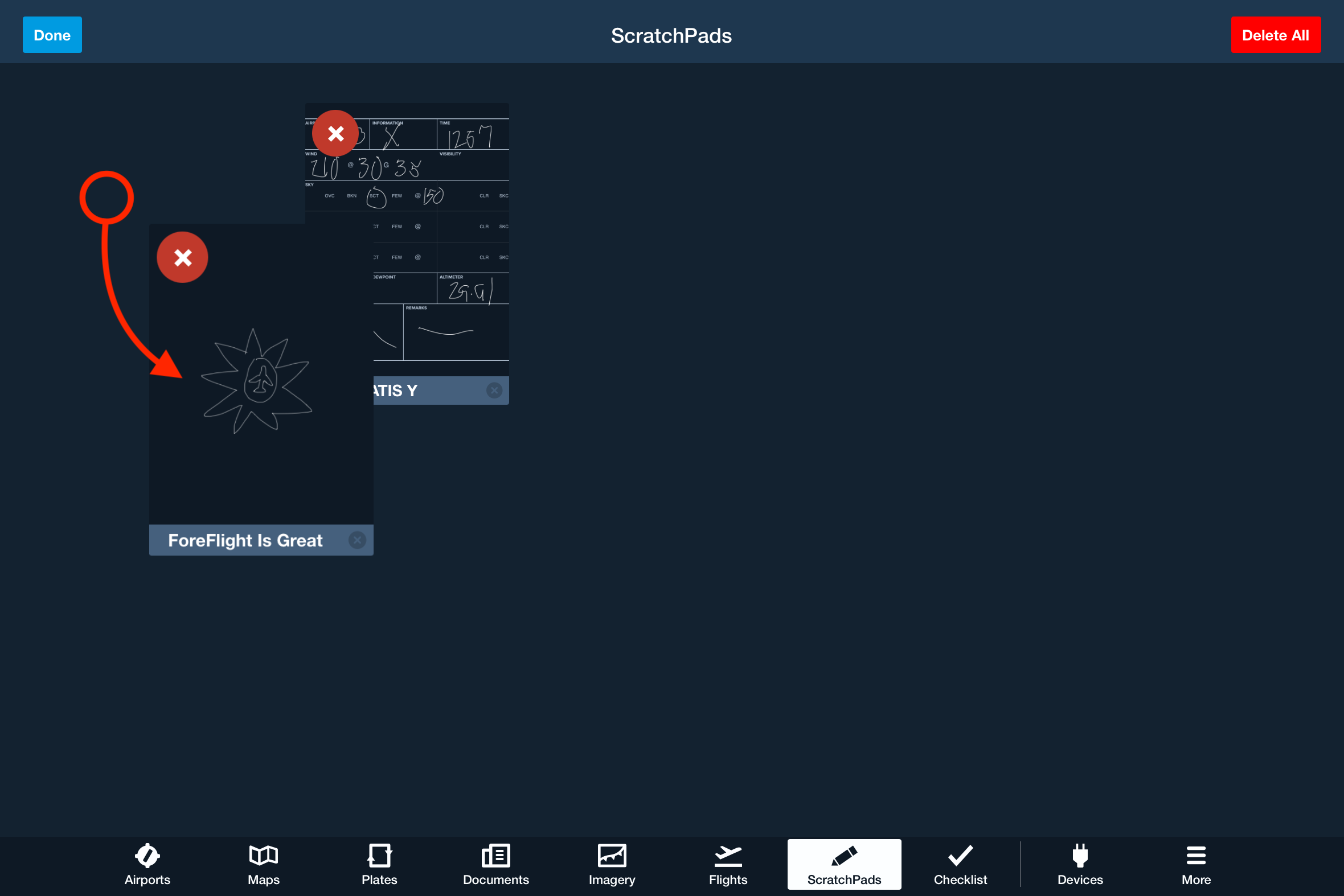 Can ScratchPads be reordered? – ForeFlight Support