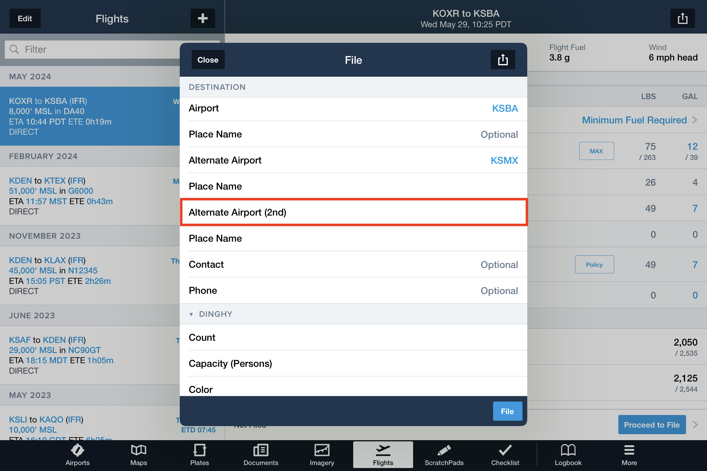 Can a second alternate airport be filed using ForeFlight Mobile ...