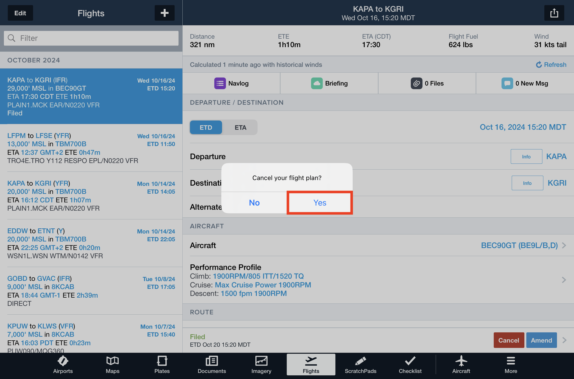 How can a flight plan be canceled in ForeFlight Mobile? – ForeFlight ...