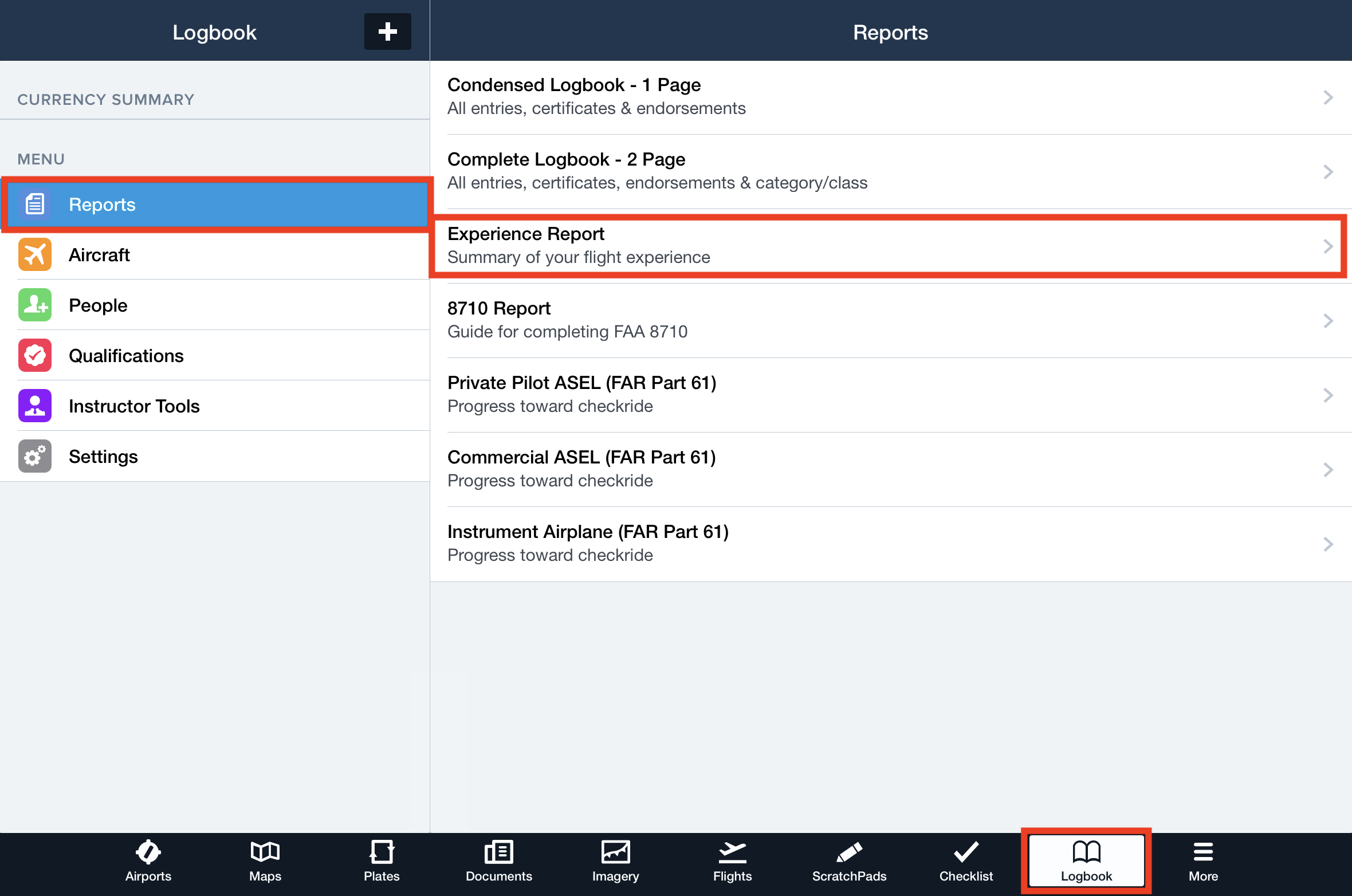 How can custom fields be viewed in the Experience Report in ForeFlight Logbook? – ForeFlight Support